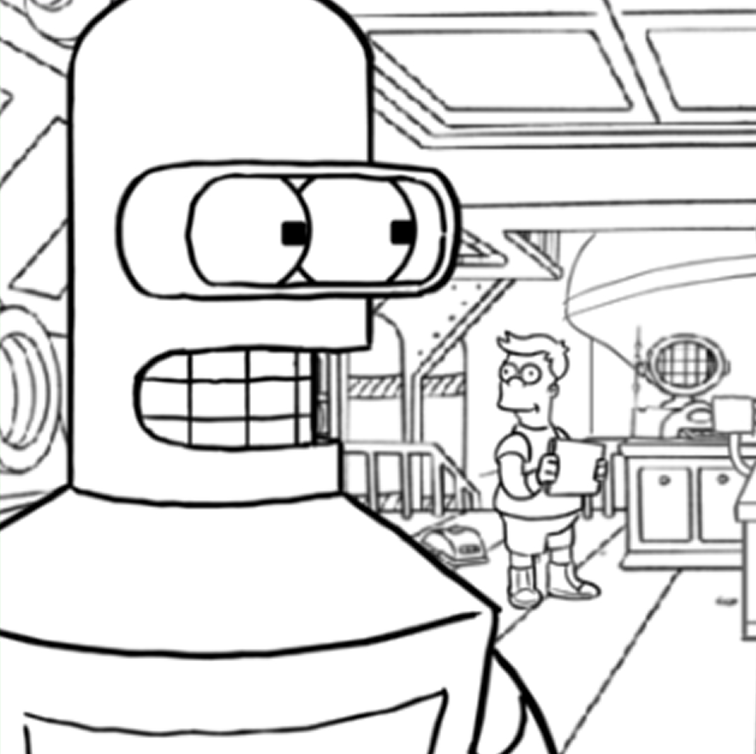 Bender Coloring Page All